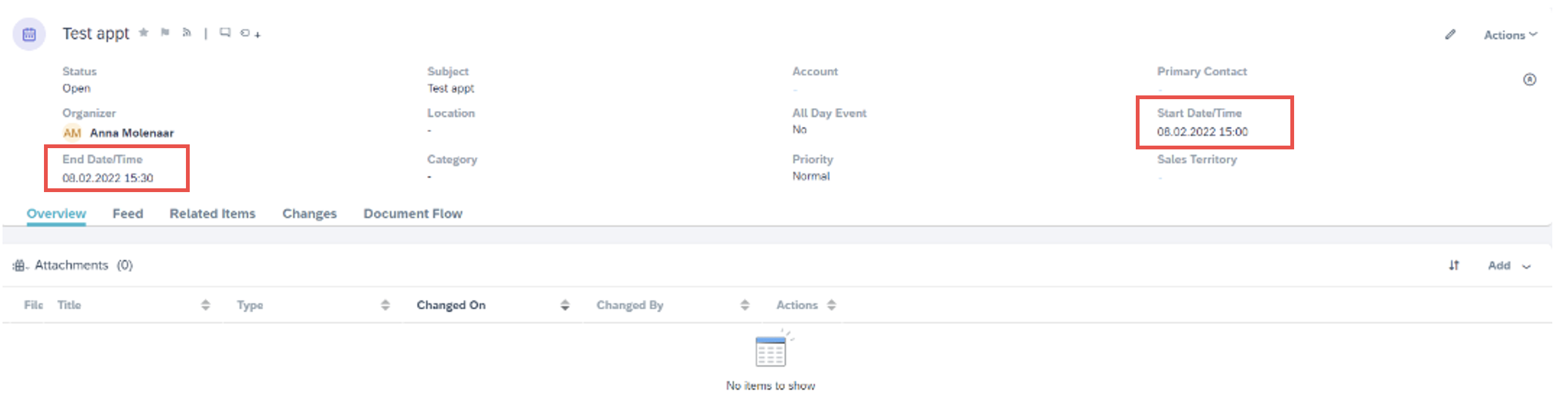 Calendar items conflicts resolution - SAP Cloud for Customer Server-Side Integration (SSI)