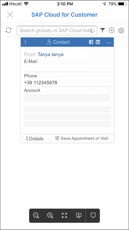 Using on mobile devices - SAP Cloud for Customer Server-Side Integration (SSI)